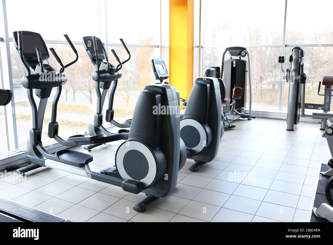 Modern gym interior treadmills hi-res stock photography and images - Alamy