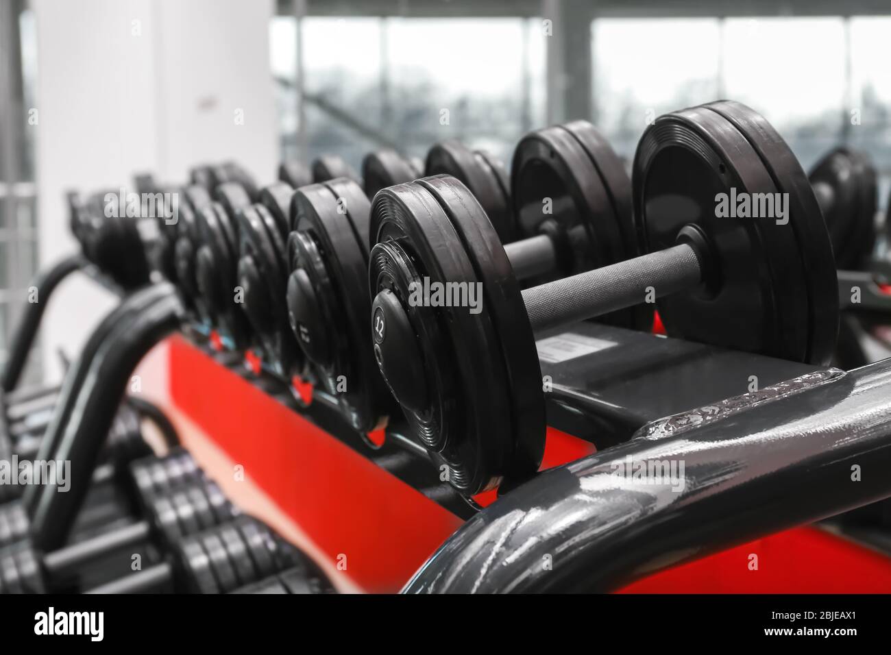 Gym dumbbell rack stand hi-res stock photography and images - Alamy