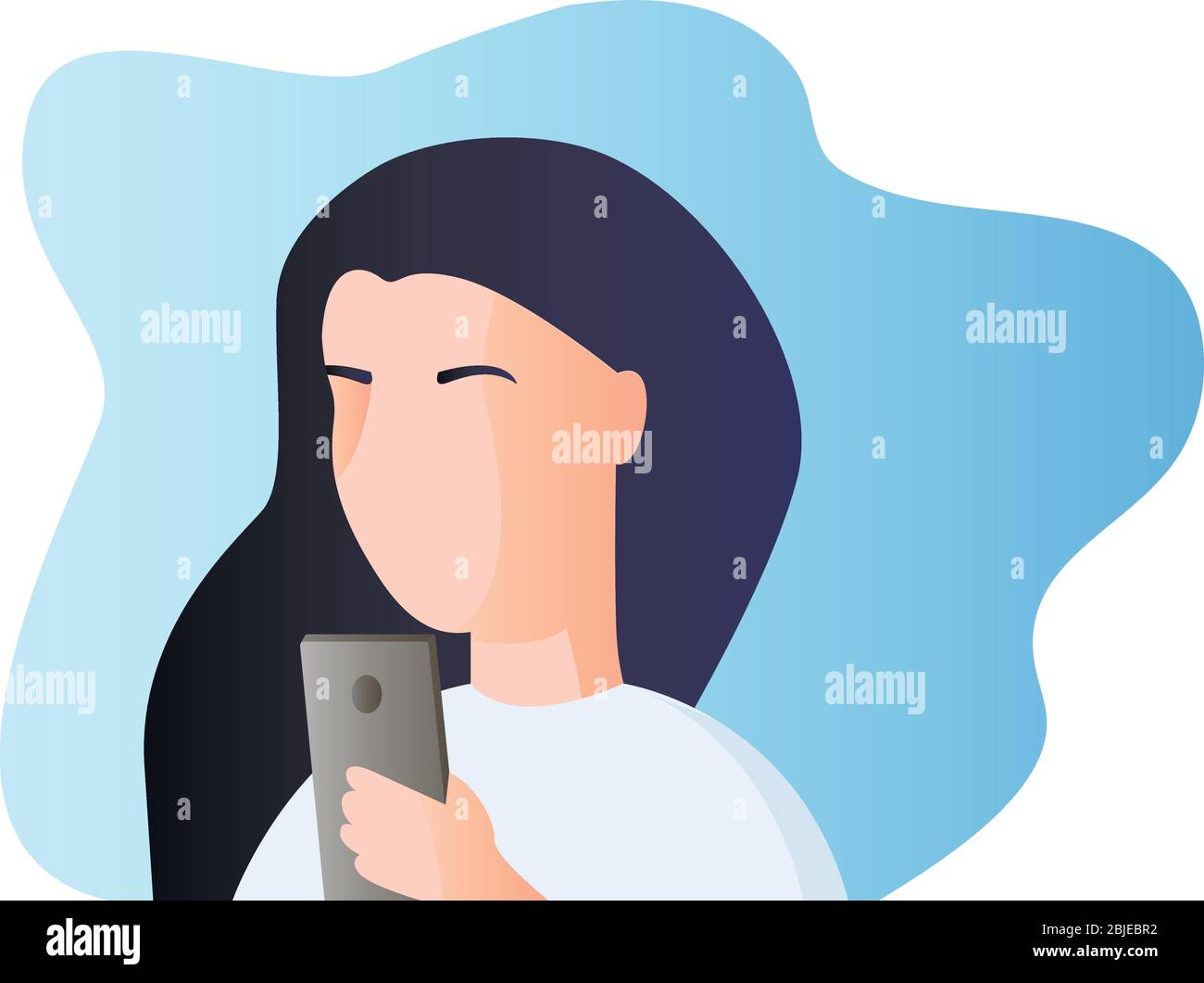 Portrait of a woman with a phone. Addiction on the smartphone and the ...