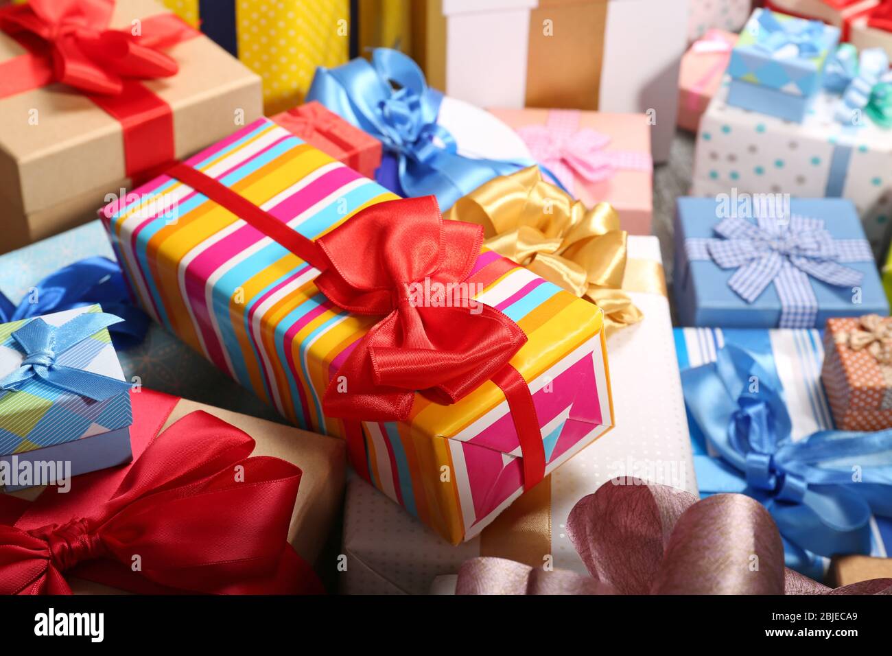 Set of gift boxes Stock Photo - Alamy