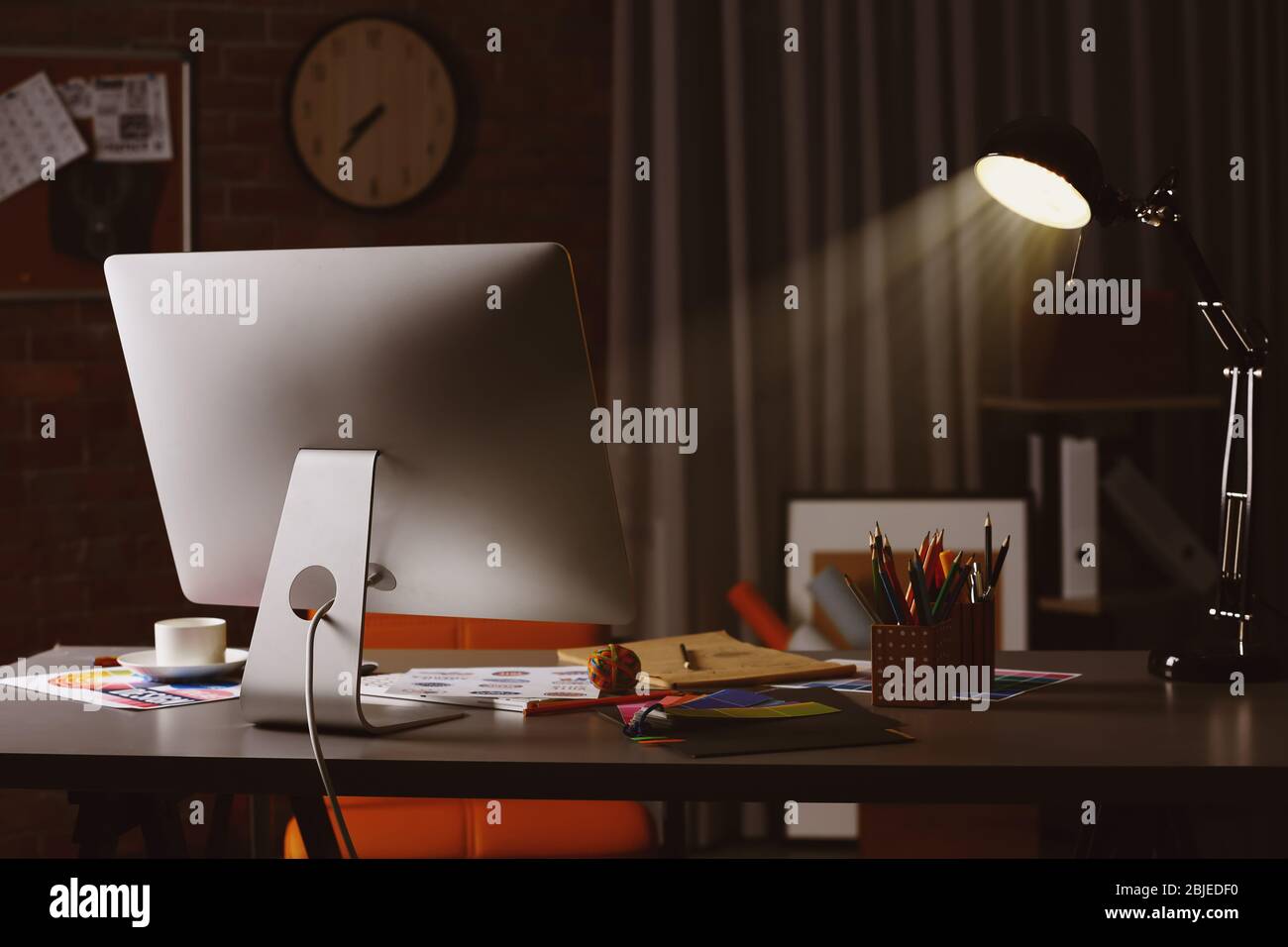 Modern graphic designer workplace Stock Photo - Alamy