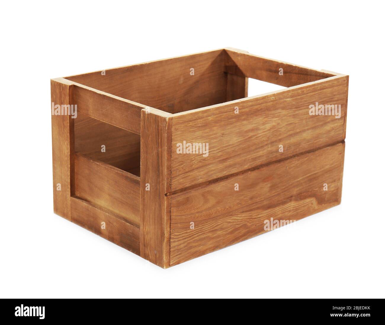 Empty wooden box on white background Stock Photo - Alamy