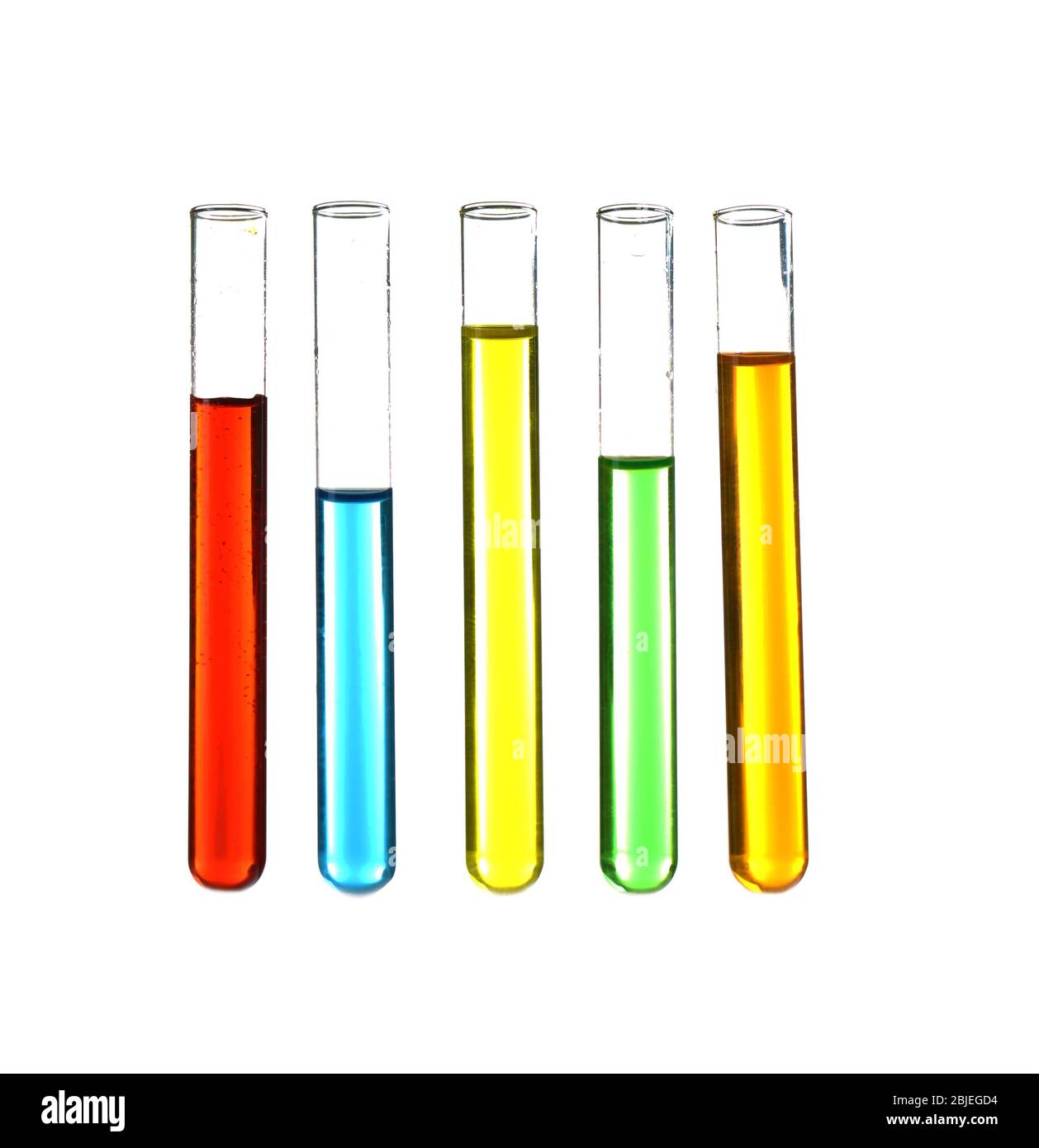Test tubes with colourful samples isolated on white Stock Photo - Alamy
