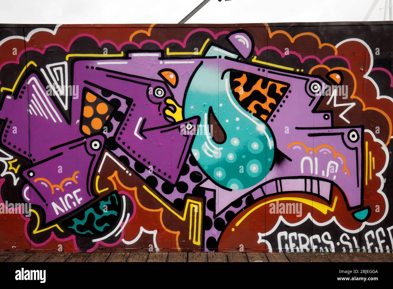 graffiti, Cardiff Wales UK. Principality Stadium, Boardwalk Stock Photo ...