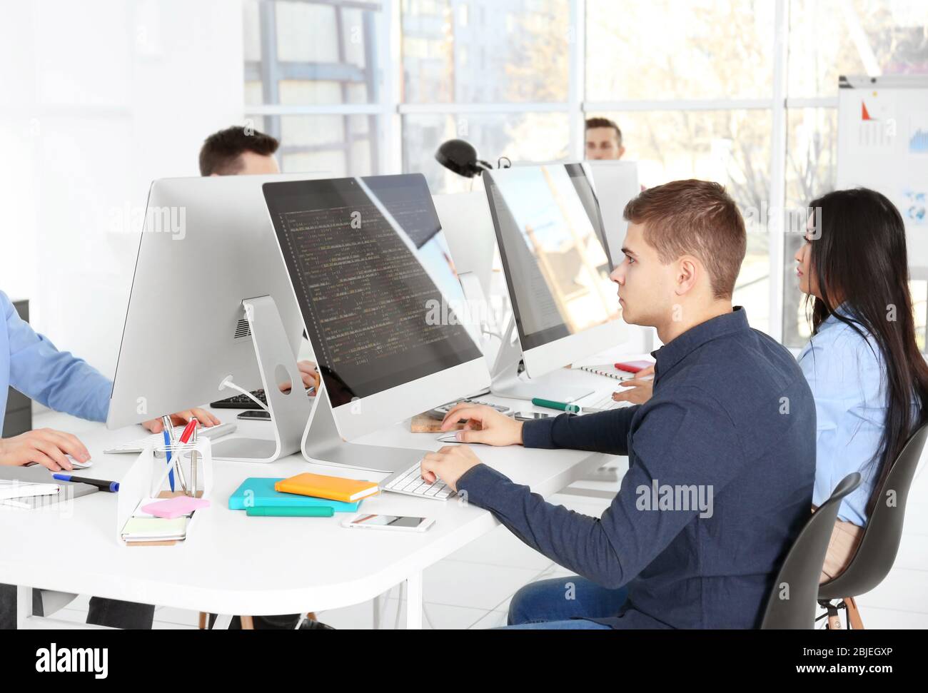 Female programmers working table hi-res stock photography and images - Alamy