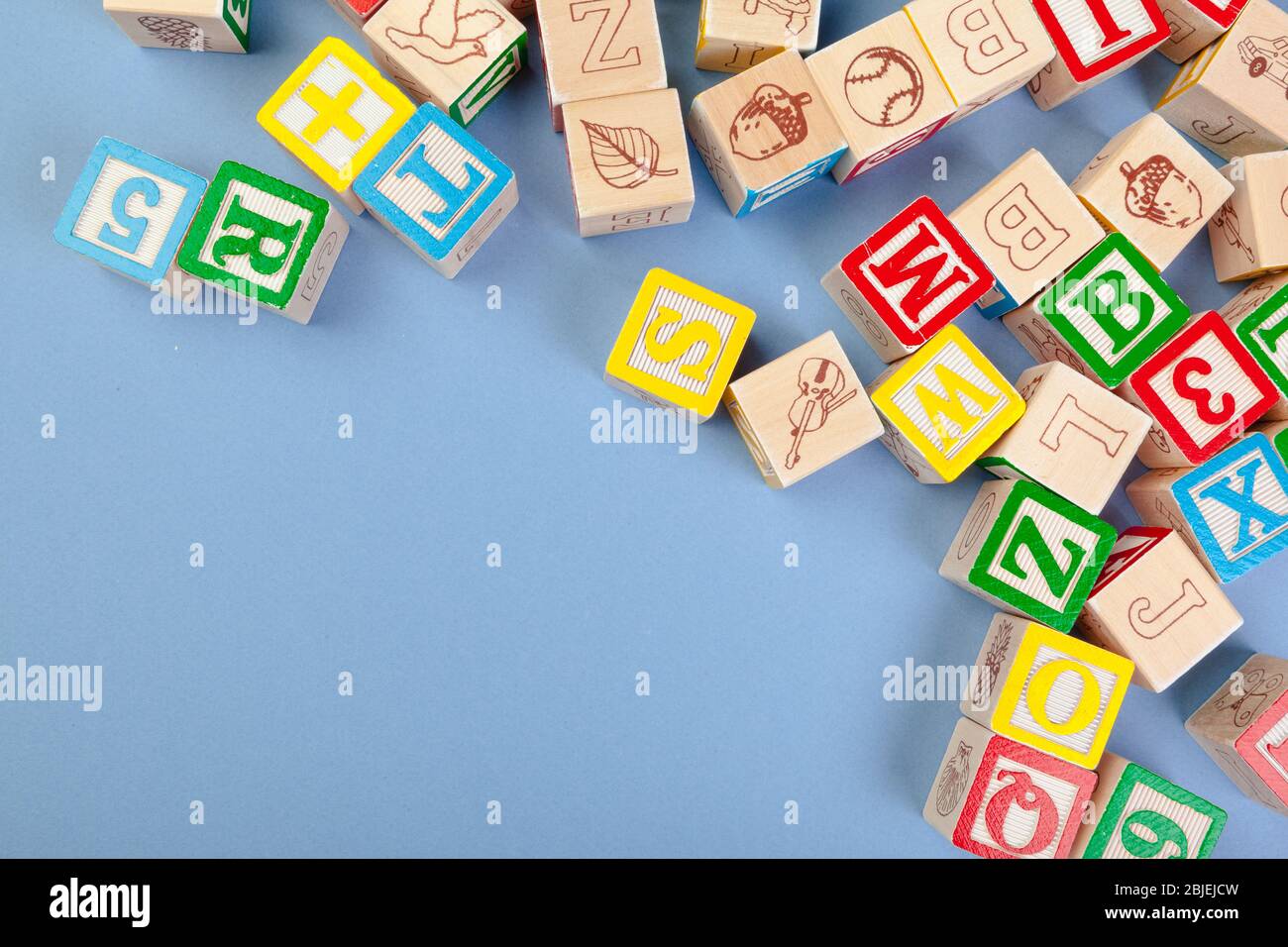 Letters background. Wooden cubes with letters with copy space Stock ...