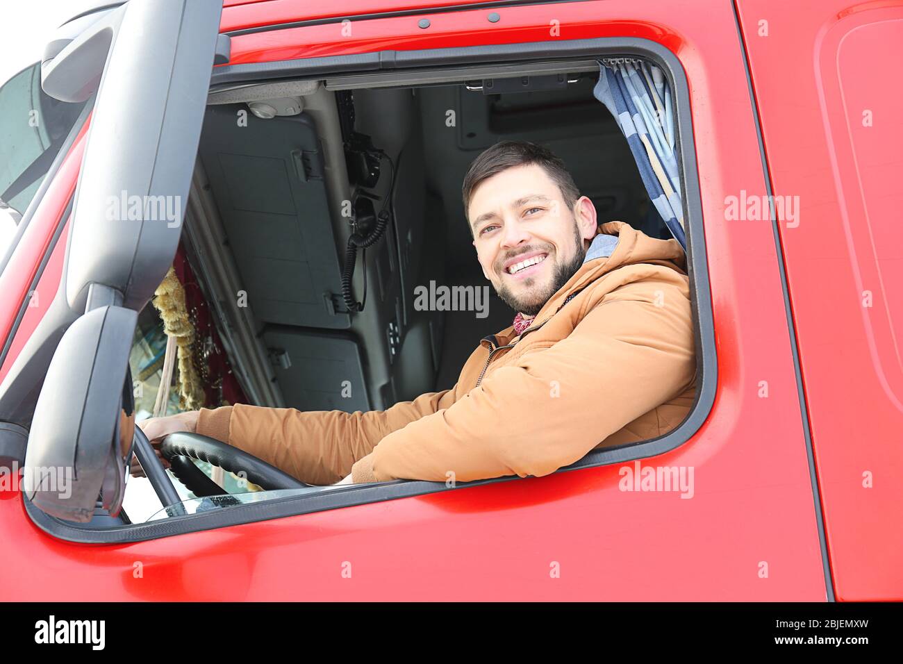 Male lorry driver wheel hi-res stock photography and images - Alamy