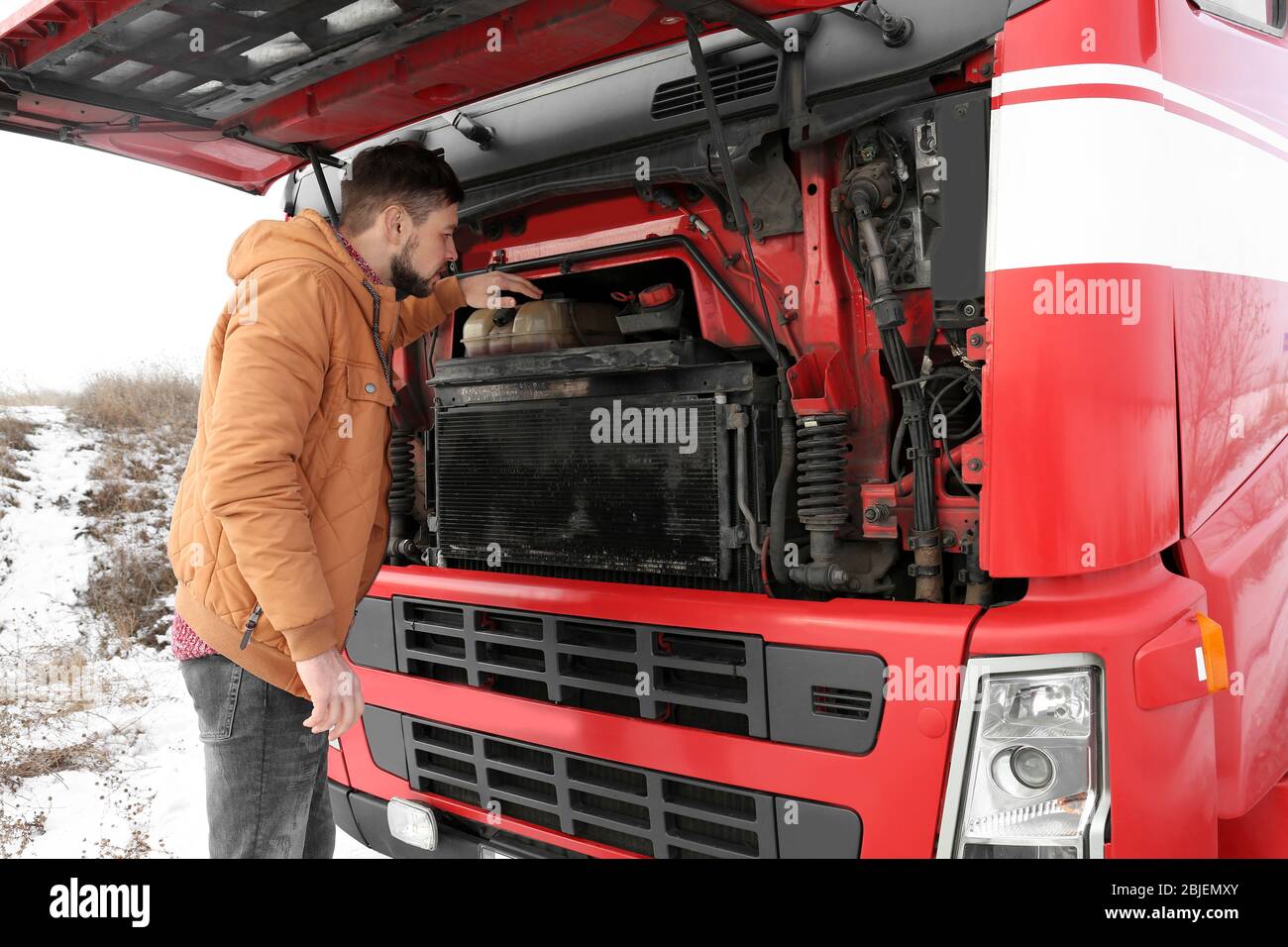 Truck hood open hi-res stock photography and images - Alamy
