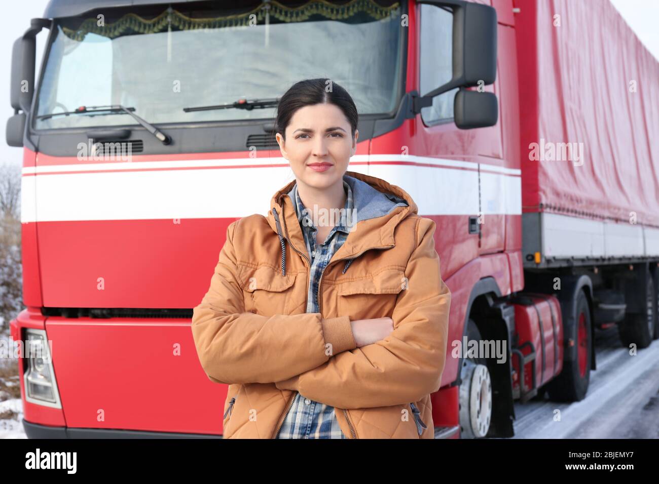 Female lorry driver hi-res stock photography and images - Alamy