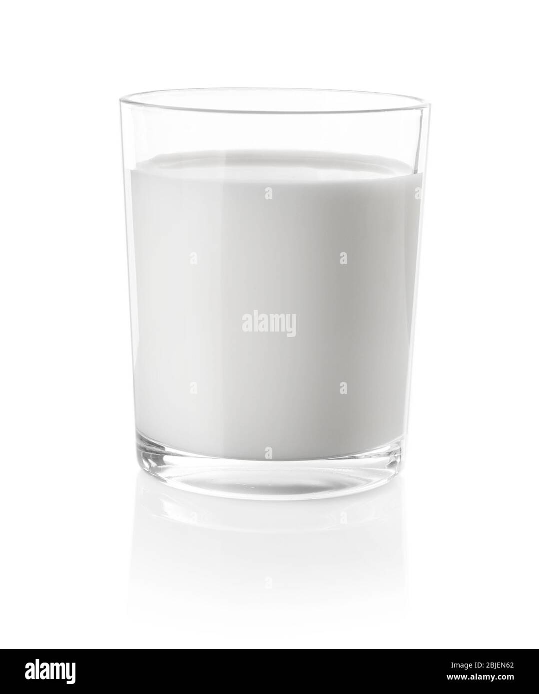 Glass of milk on white background Stock Photo - Alamy