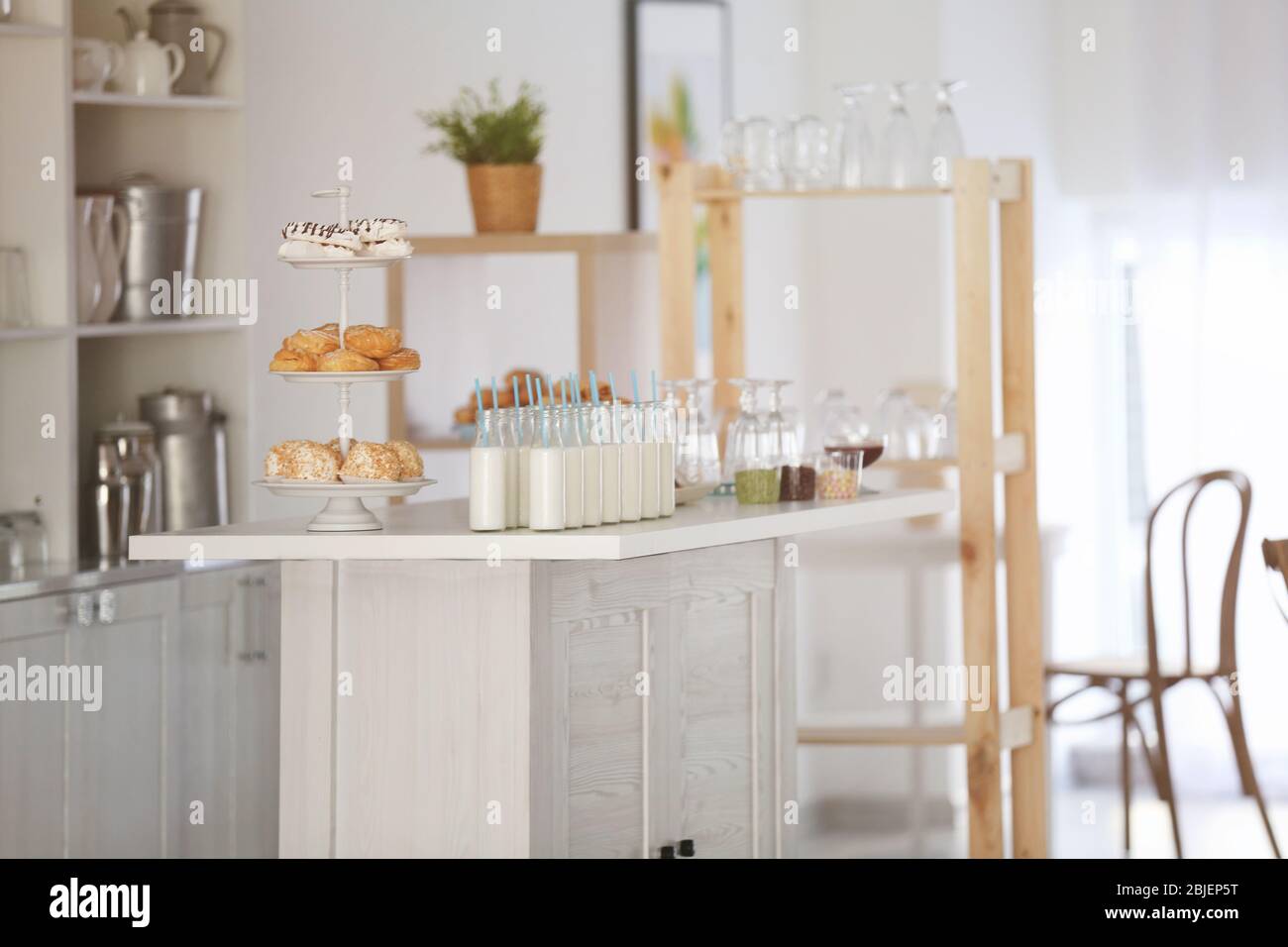 Interior of modern milk bar Stock Photo - Alamy