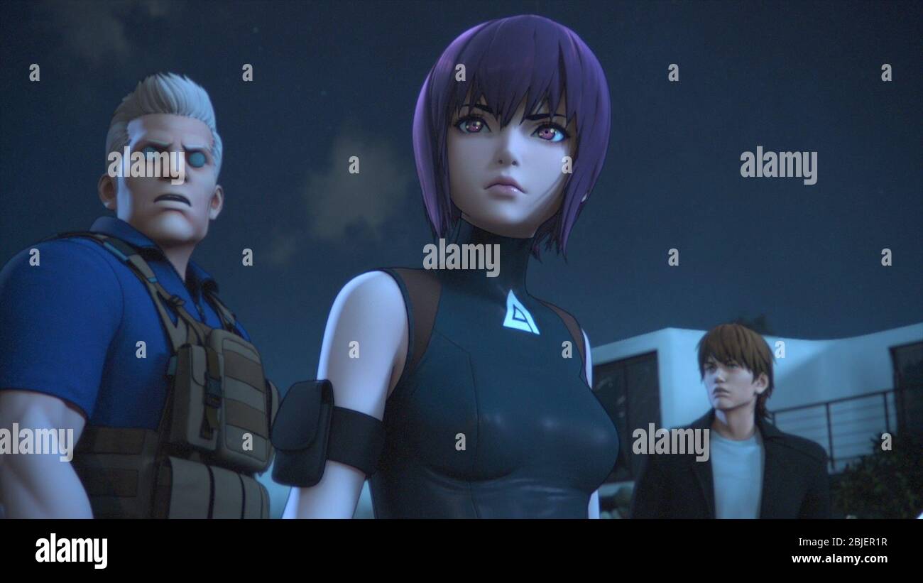 GHOST IN THE SHELL SAC 2045, from left: Batou, Major Motoko Kusanagi ...
