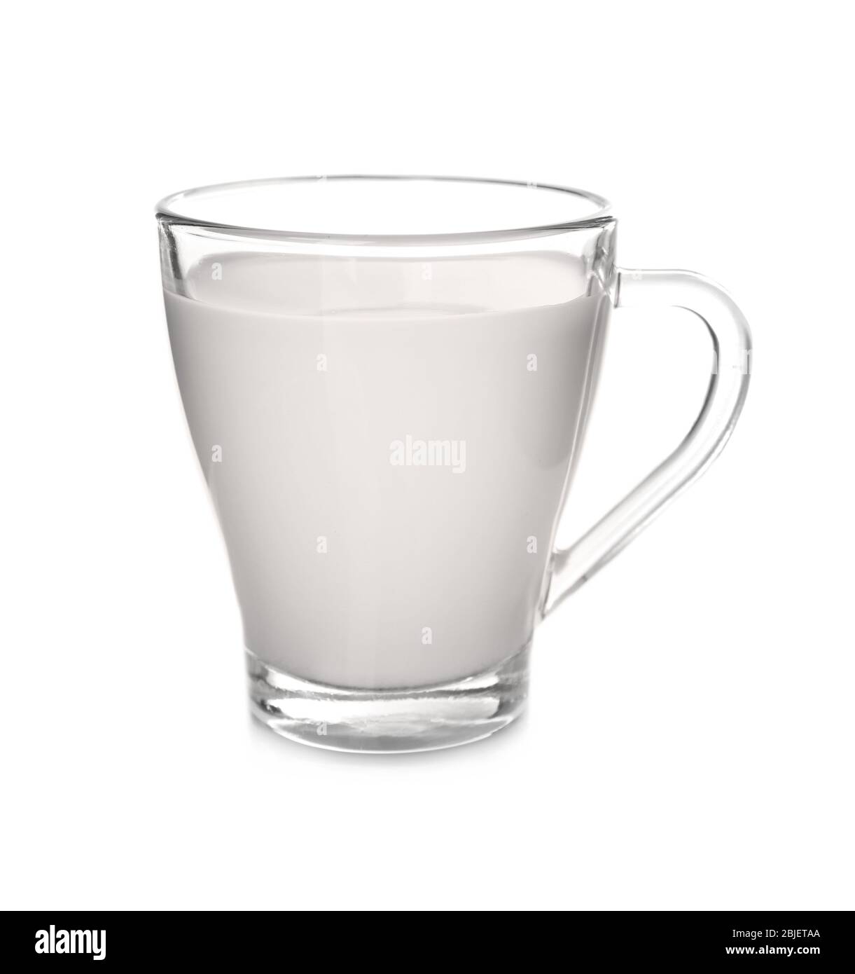 Cup of milk on white background Stock Photo - Alamy