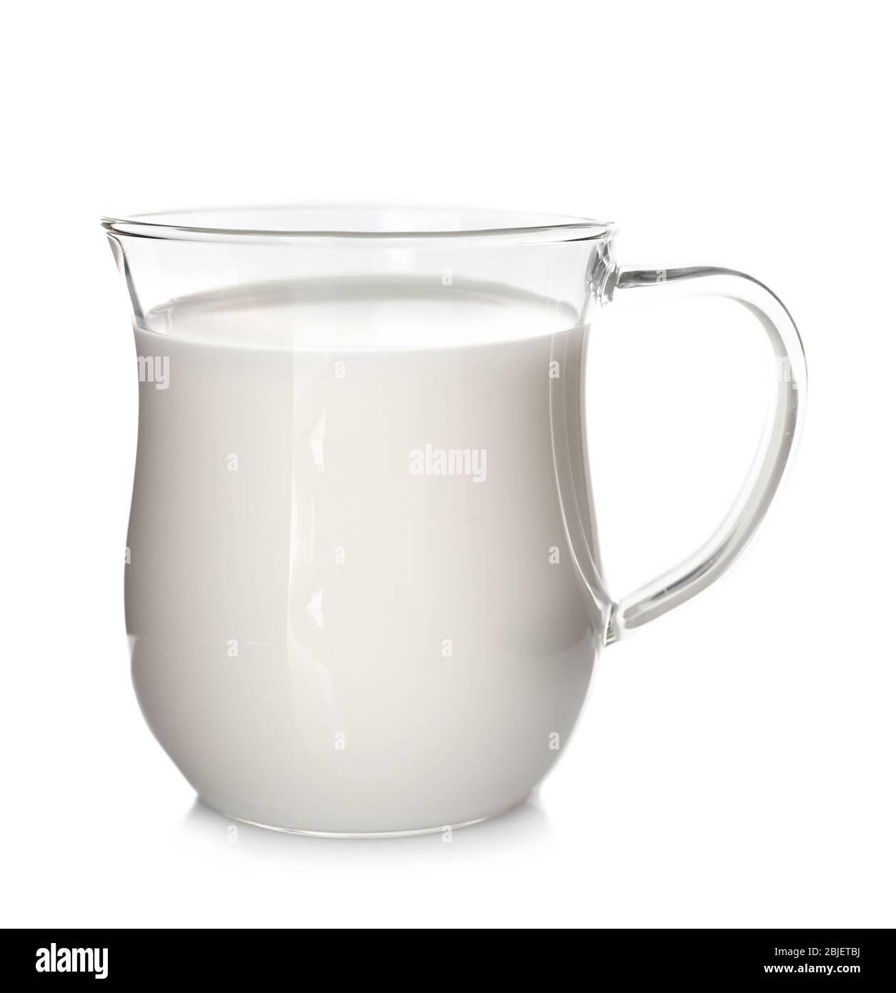 Cup of milk on white background Stock Photo - Alamy