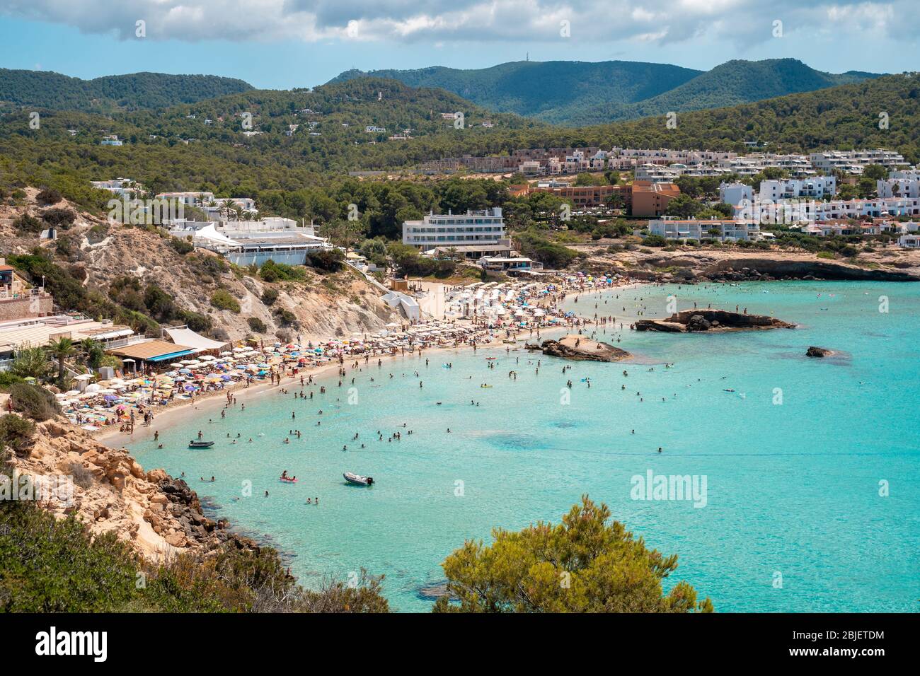 Mediterranean Sea beach at Ibiza island, stunning seaside scenery of ...