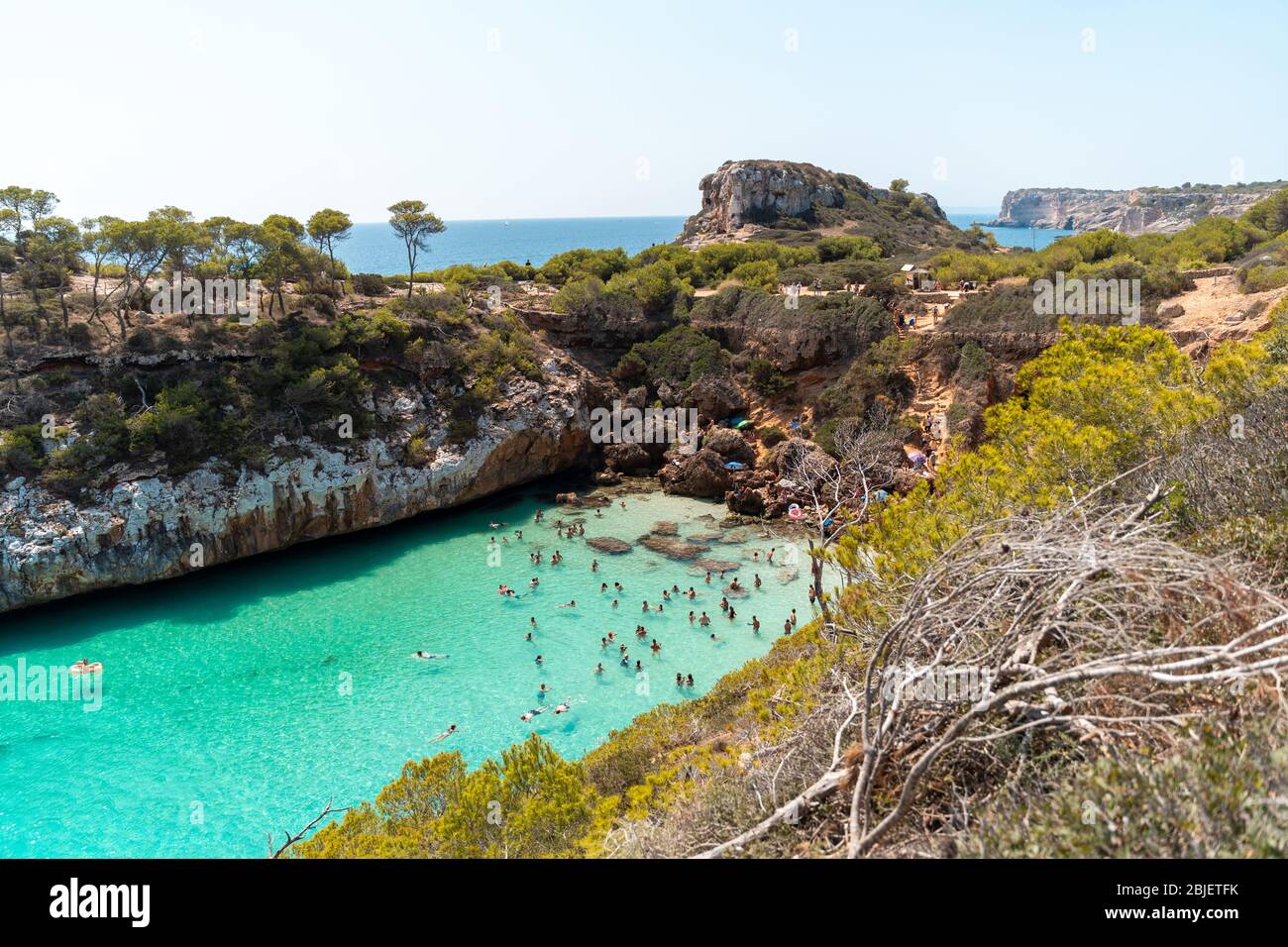 Mediterranean Sea beach at Majorca island, stunning seaside scenery of ...