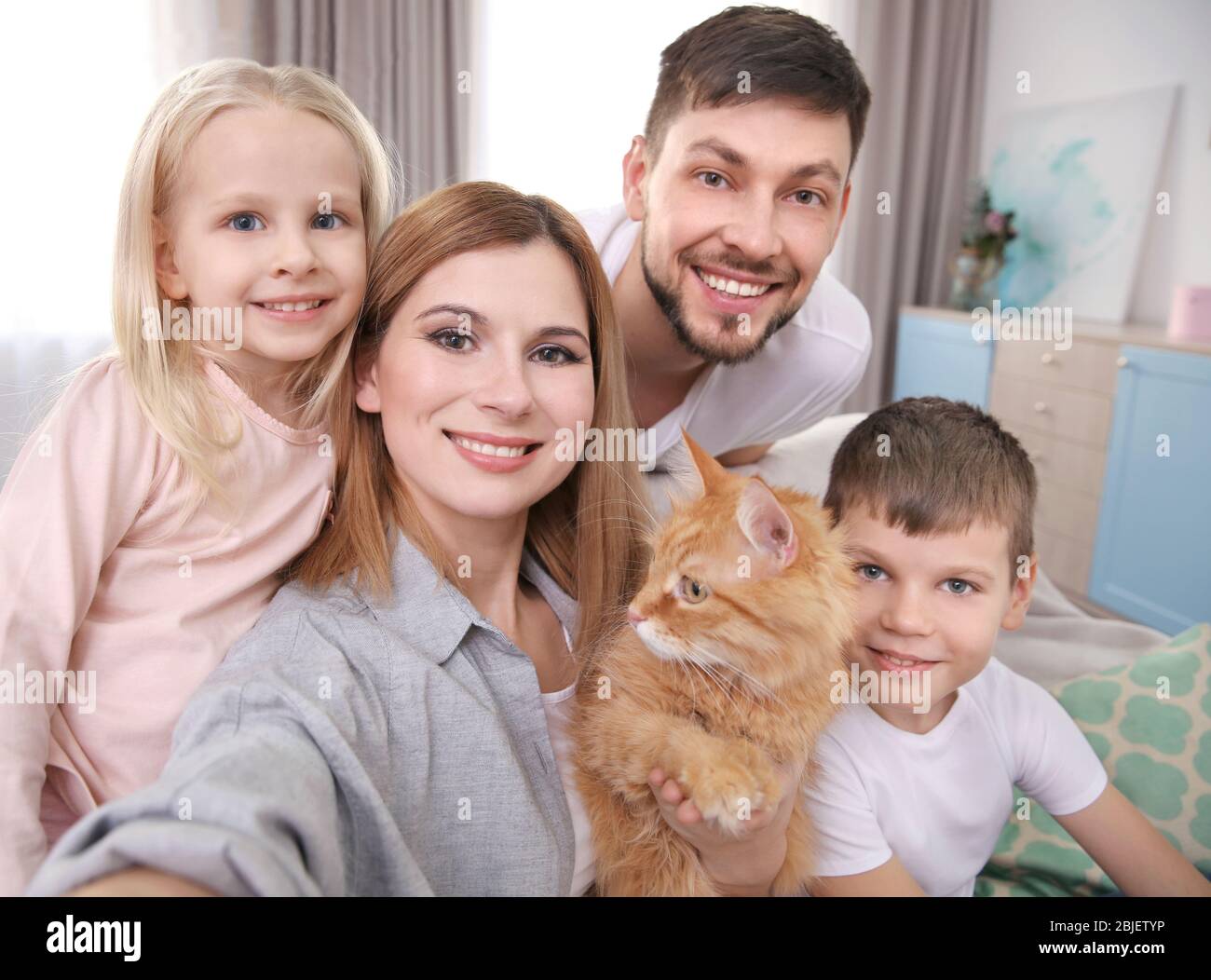 Children taking care of family pet hi-res stock photography and images ...