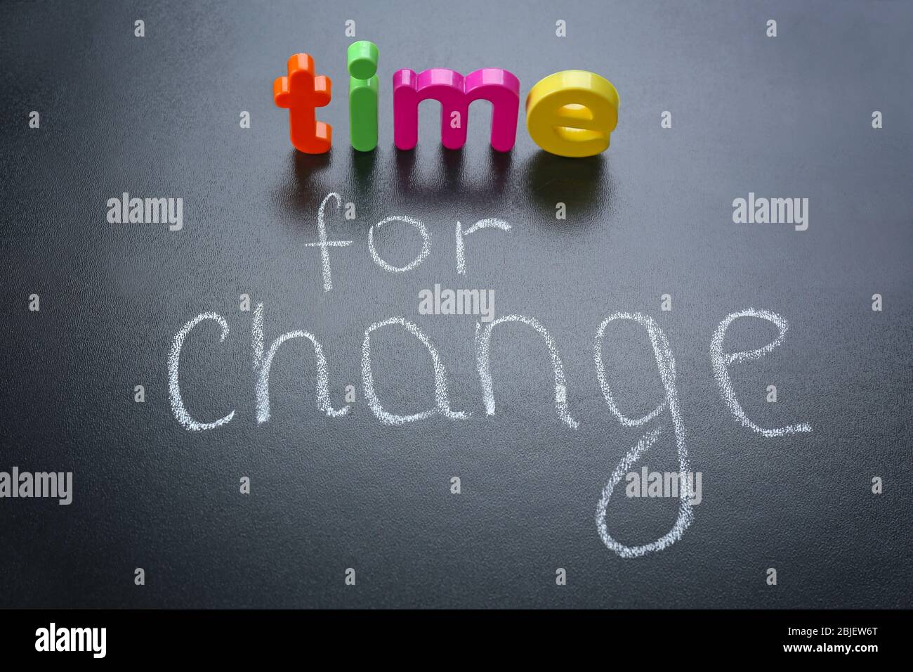 Motivation concept. Phrase TIME FOR CHANGE on chalkboard background ...