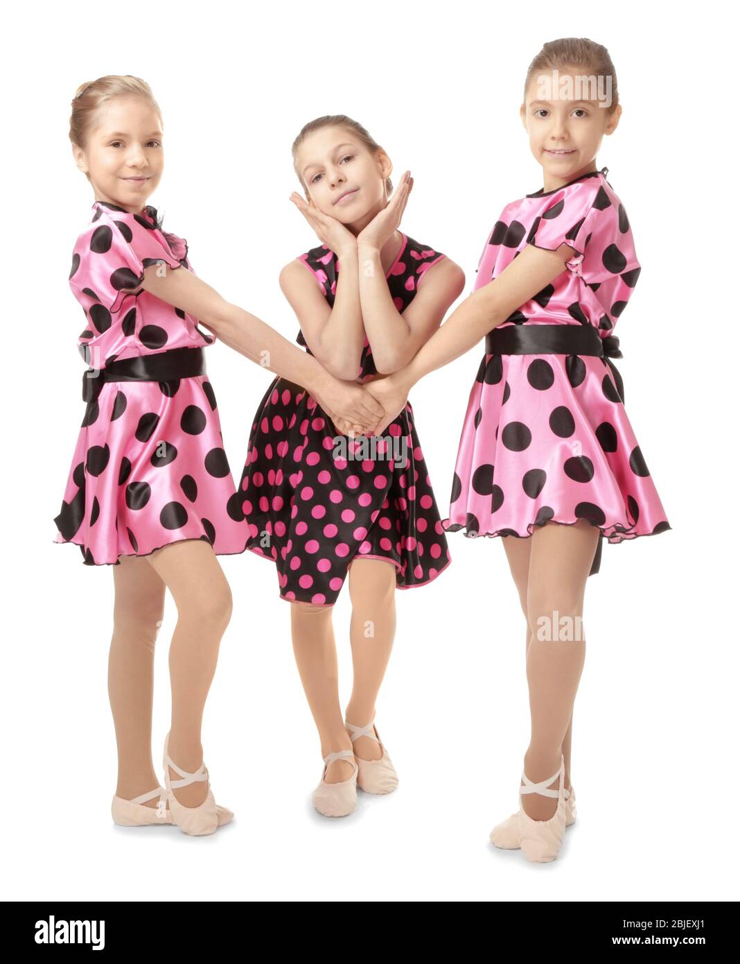 Cute little dancers on white background Stock Photo - Alamy