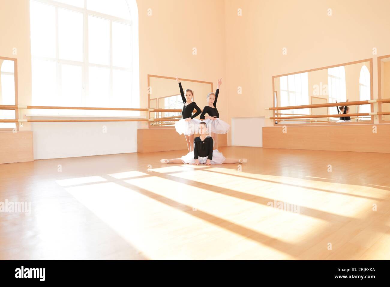 Cute little girls in dance studio Stock Photo - Alamy