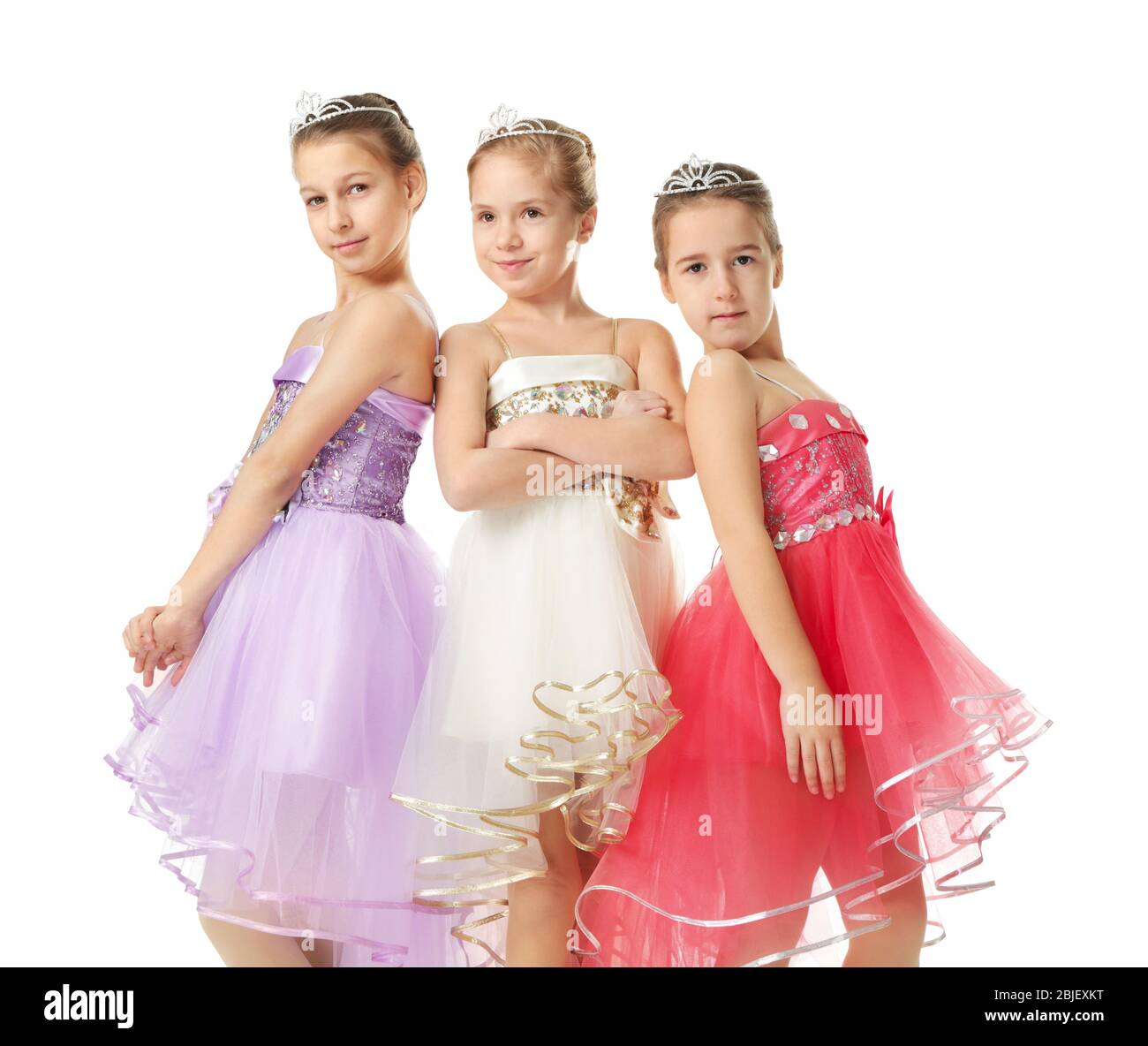Cute little dancers on white background Stock Photo - Alamy