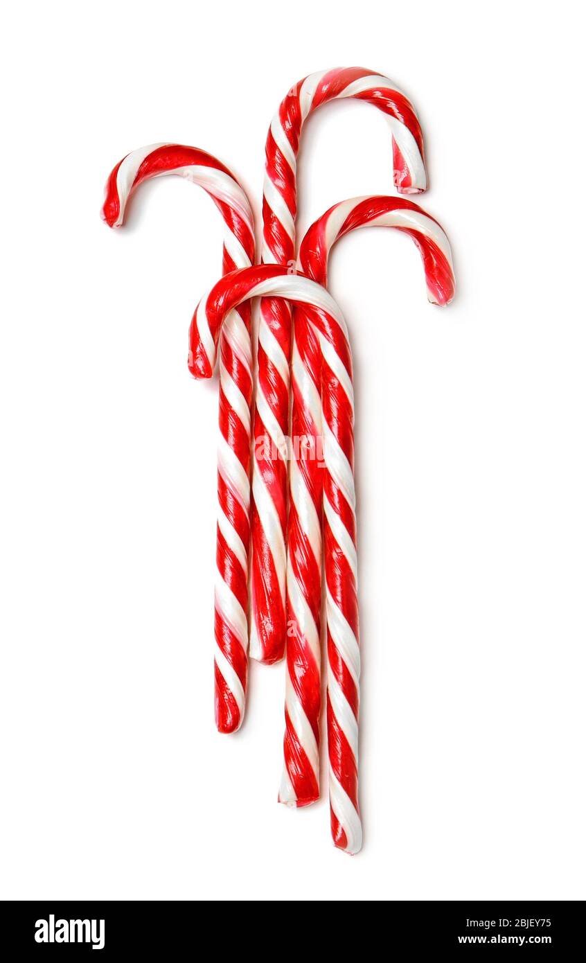 Composition candy canes on Cut Out Stock Images & Pictures - Alamy