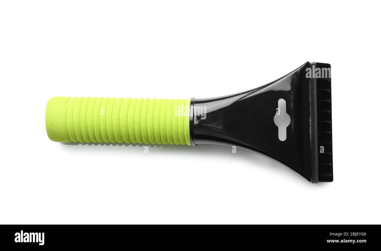 Scraper car on white background Stock Photo - Alamy