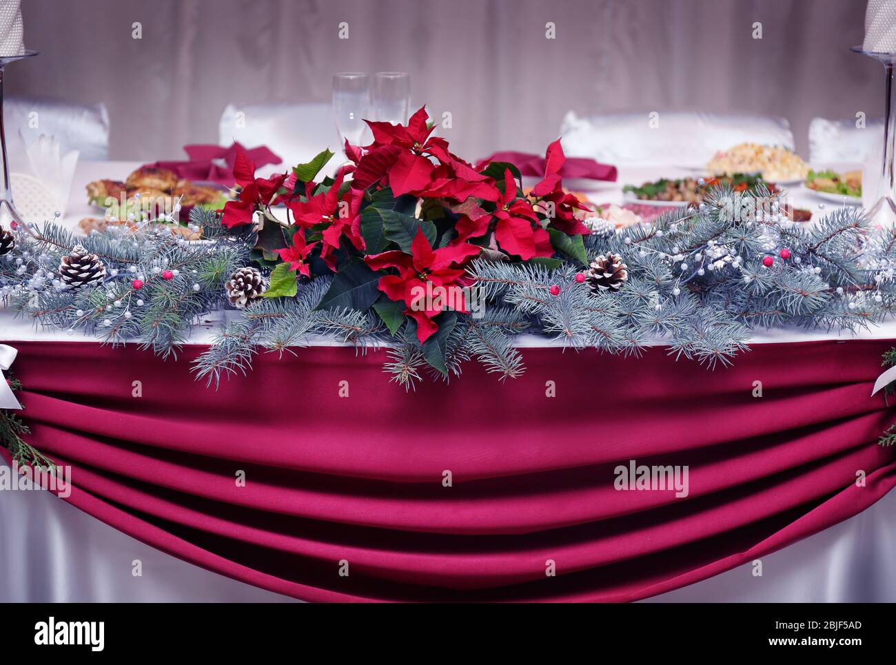 Main wedding table with beautiful decoration Stock Photo - Alamy