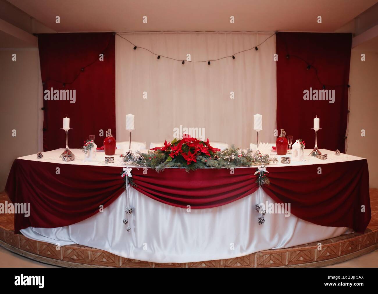 Main wedding table with beautiful decoration Stock Photo - Alamy
