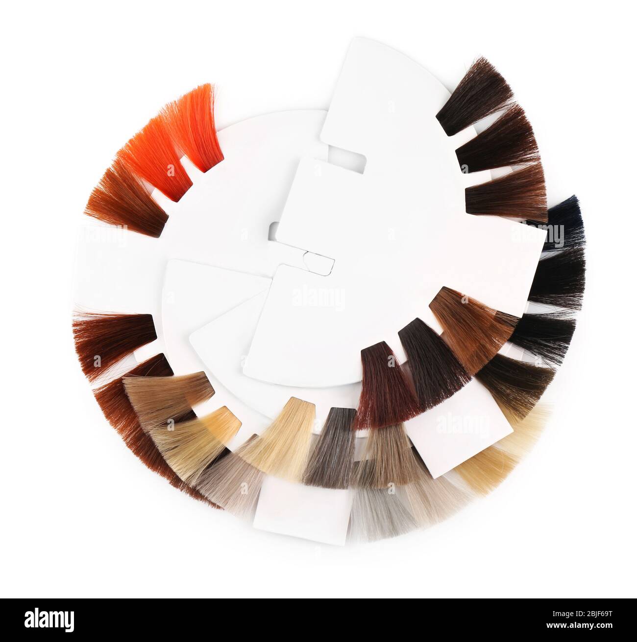 Palette of hair colors samples on white background Stock Photo - Alamy