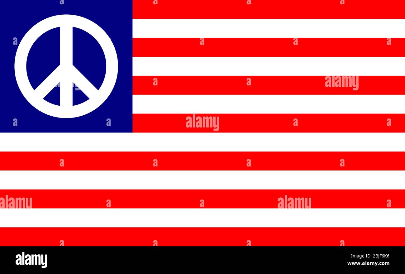 united states of america peace flag symbol illustration Stock Photo - Alamy