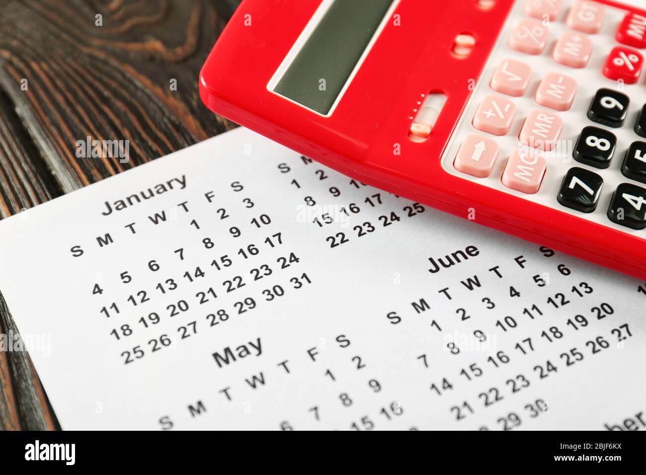 Calendar calculator currency hi-res stock photography and images - Alamy