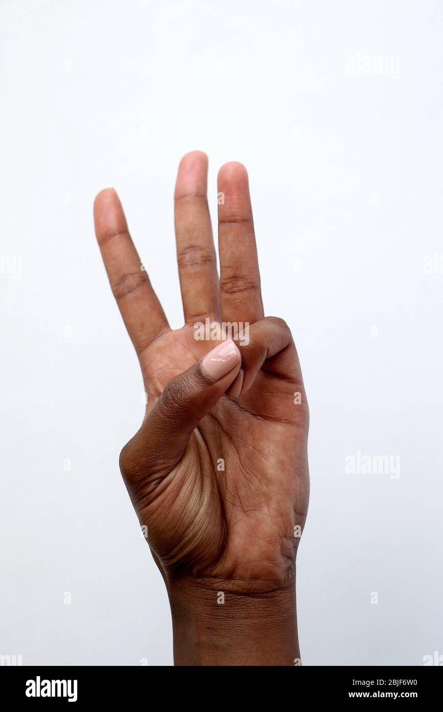 black african indian female hand counting Stock Photo - Alamy