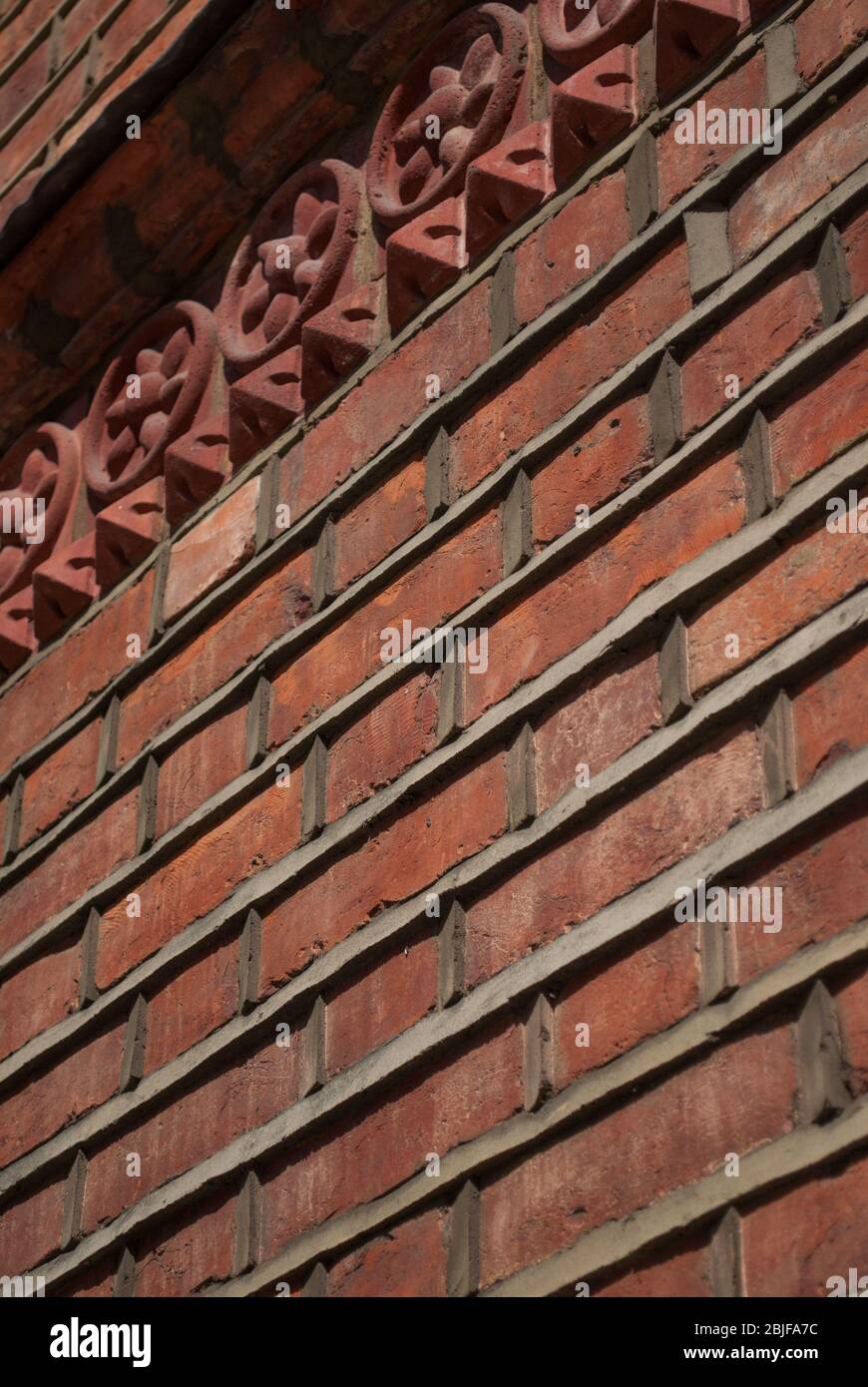 Ornate Red Brick Cornice Avonmore Road, Hammersmith, London W14 Stock ...