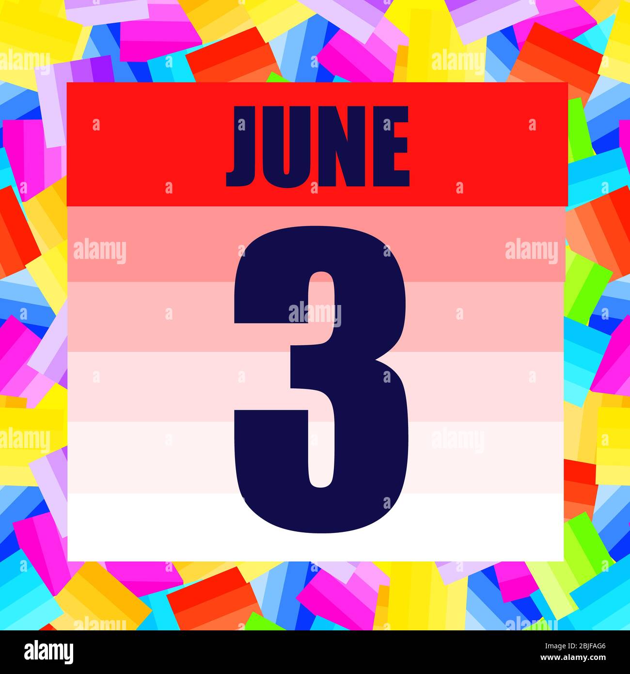 June 3 icon. For planning important day. Banner for holidays and ...