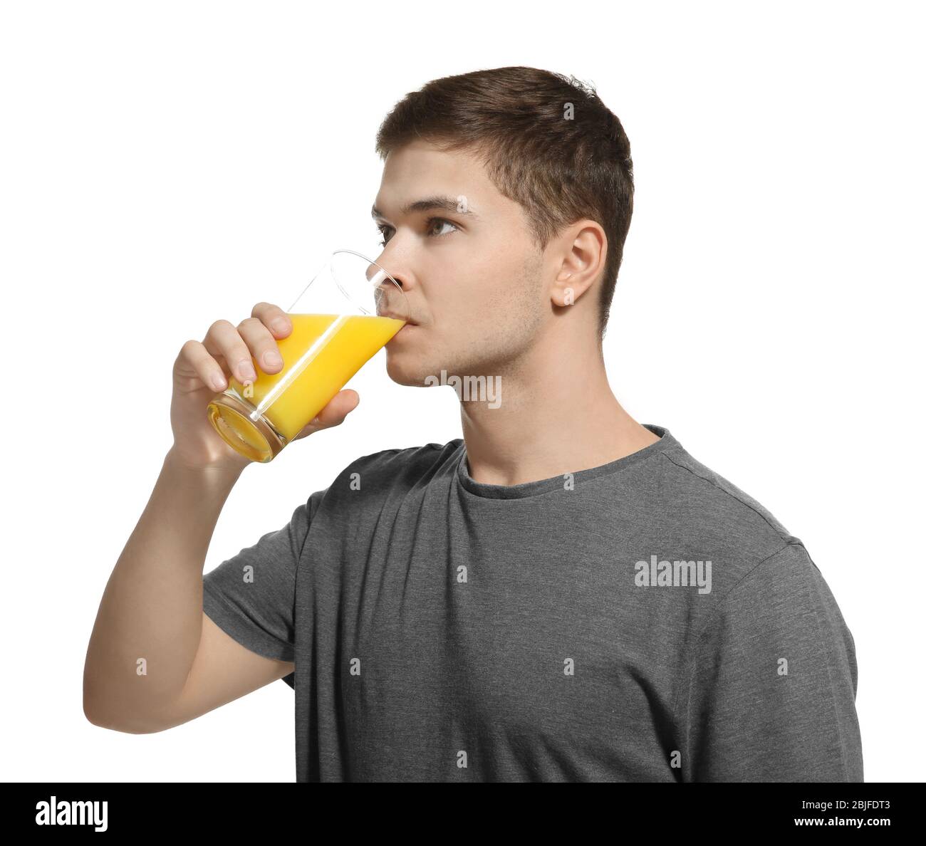 Man drinking orange juice isolated hi-res stock photography and images ...