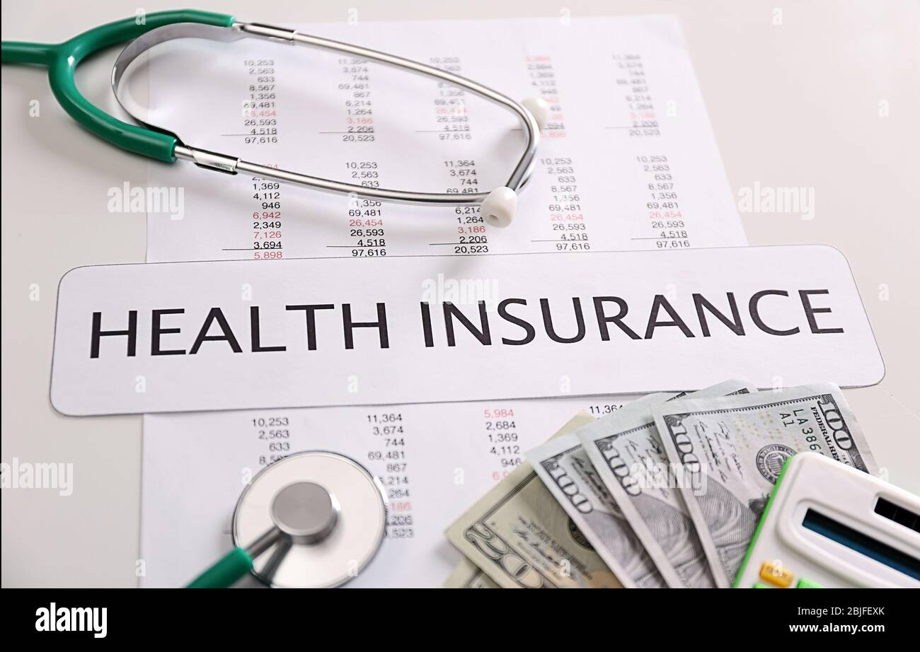 Health planning concept. Composition of life insurance symbols Stock ...