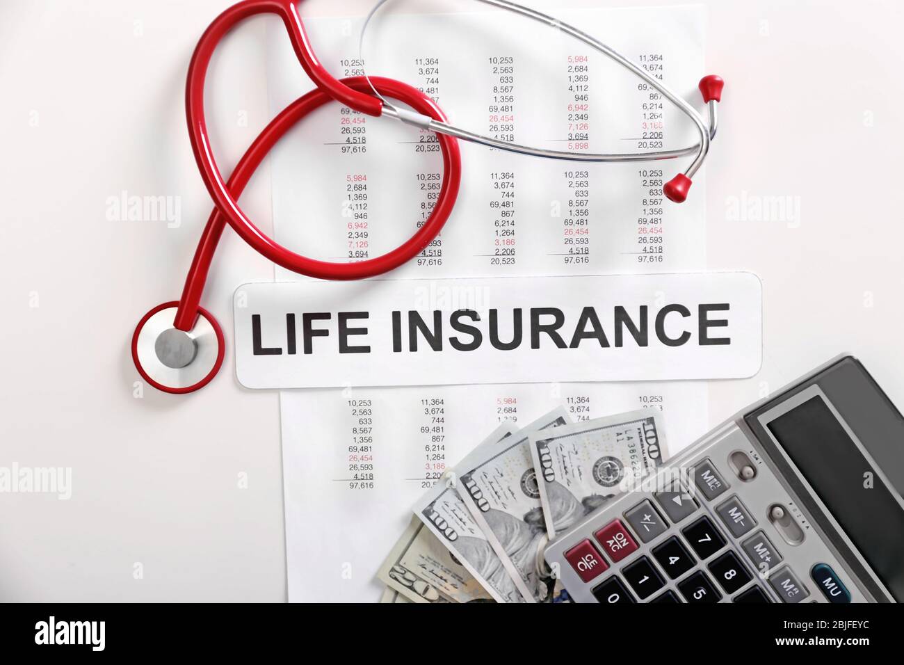 Health planning concept. Composition of life insurance symbols Stock ...