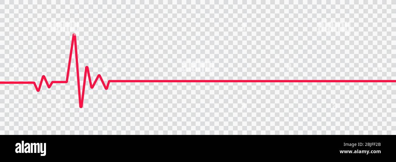 Red heartbeat line icon. on flat style on transparent background vector ...