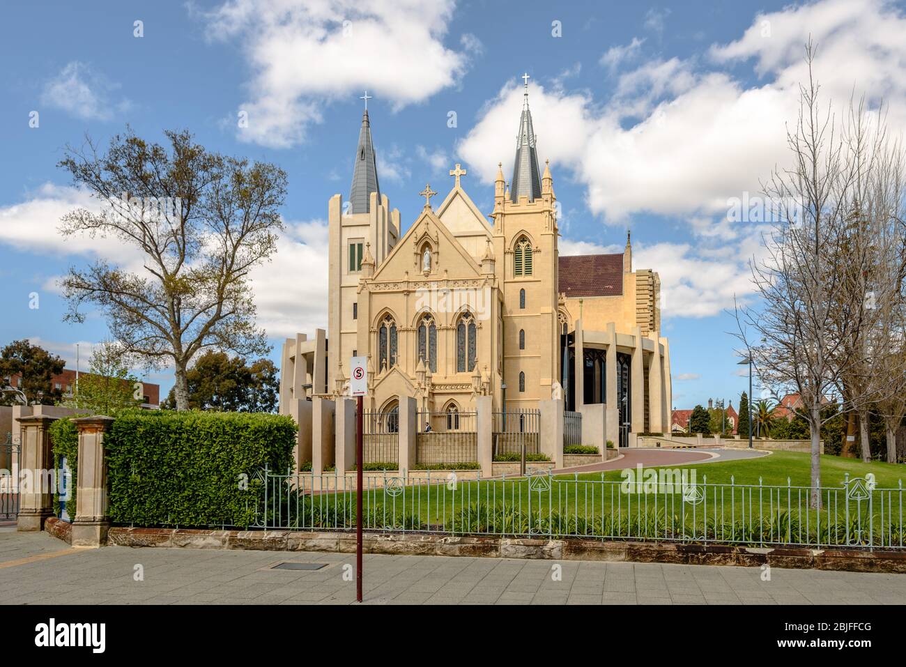 St. Mary's Cathedral on a spring day in Perth, Western Australia Stock ...