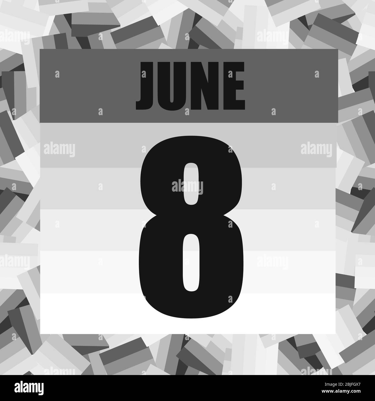 June 8 icon. For planning important day. Banner for holidays and ...