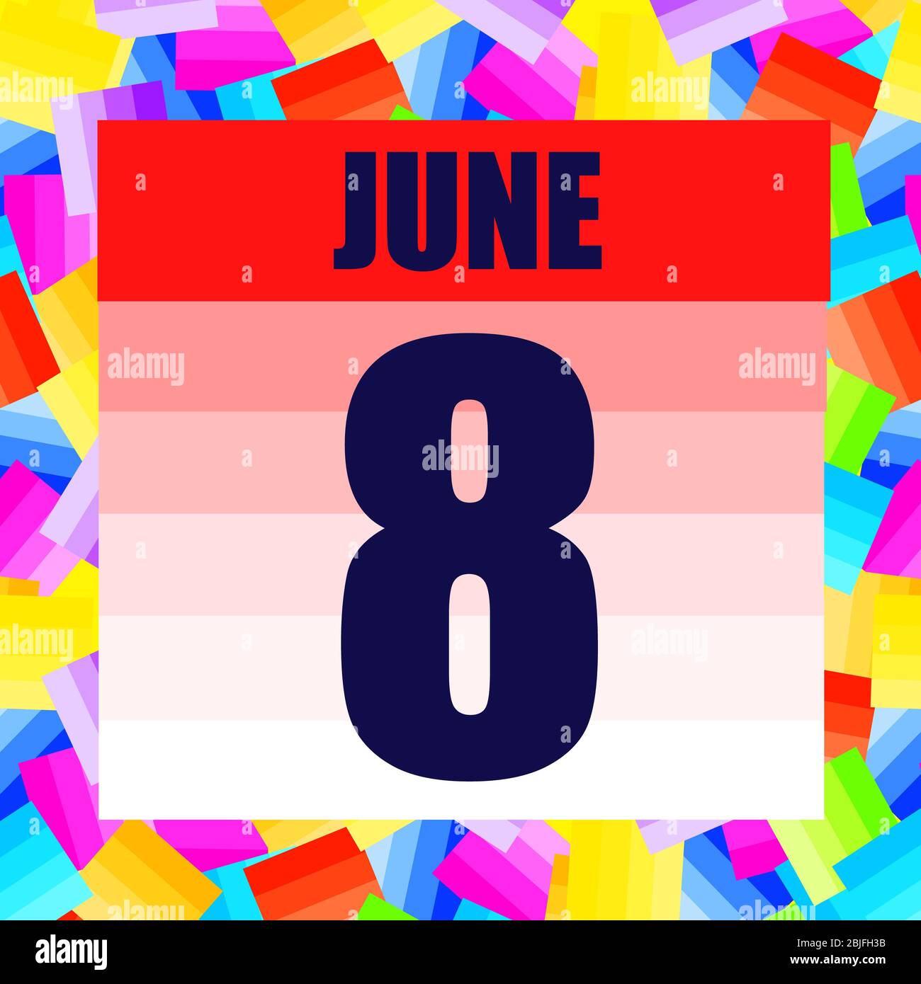 June 8 icon. For planning important day. Banner for holidays and ...