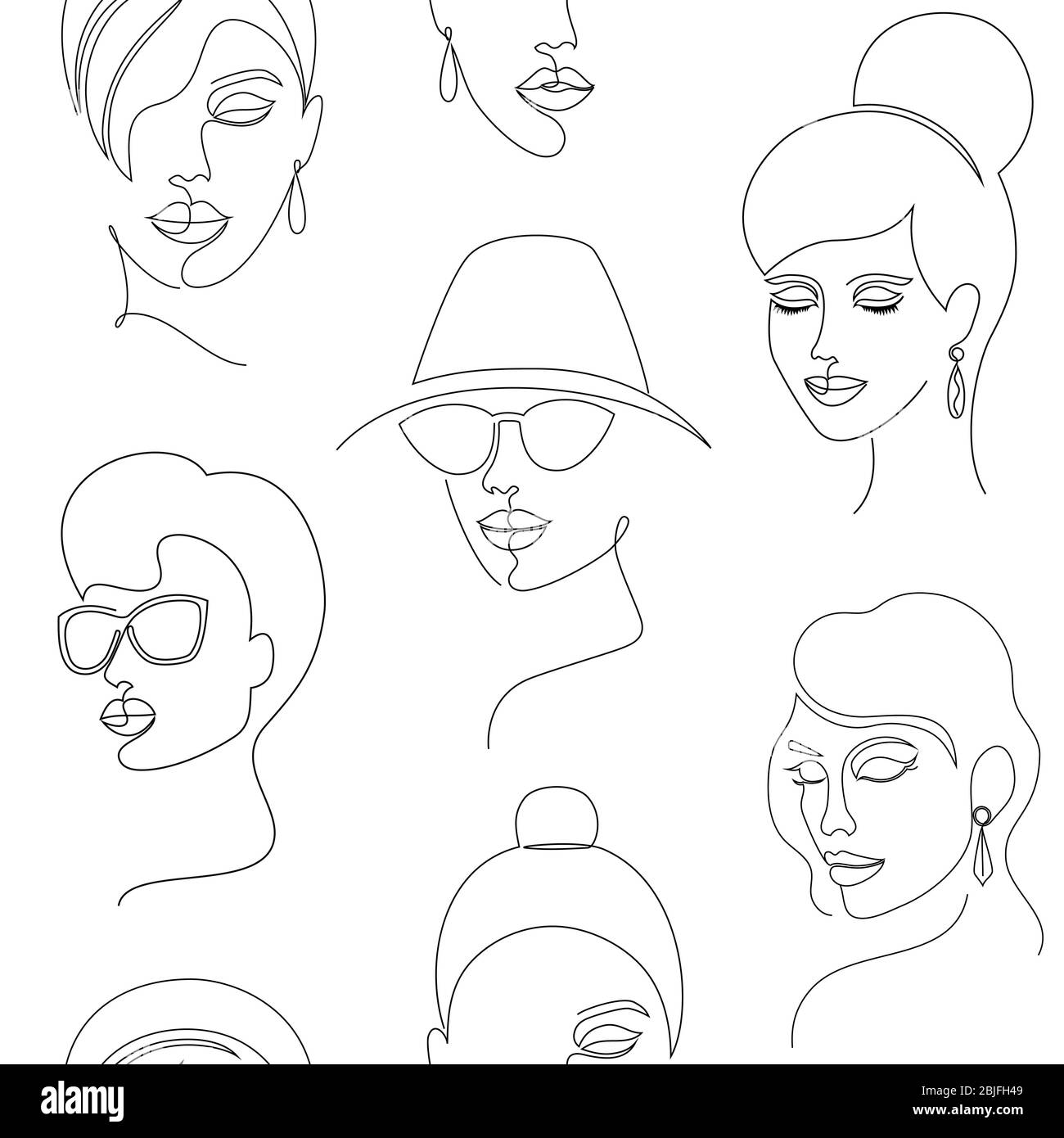 pattern with woman faces Stock Vector Image & Art - Alamy