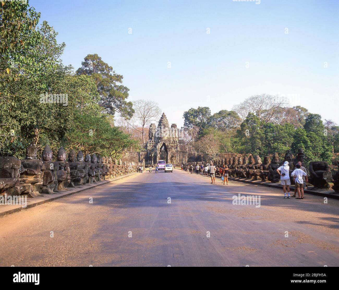 South Gate of Angkor Thom, Siem Reap, Kingdom of Cambodia Stock Photo ...