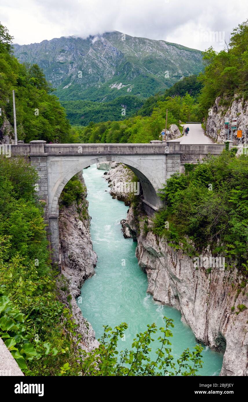Napoleon Bridge and Soca River, Kobarid Historical Trail, Slovenia ...