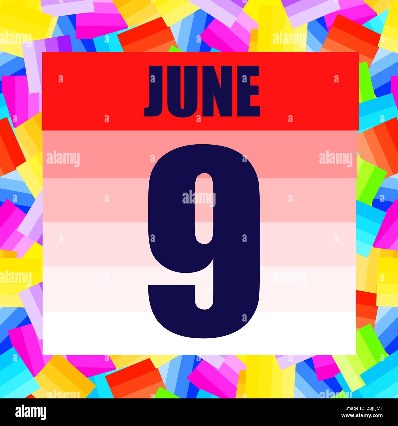 June 9 icon. For planning important day. Banner for holidays and ...