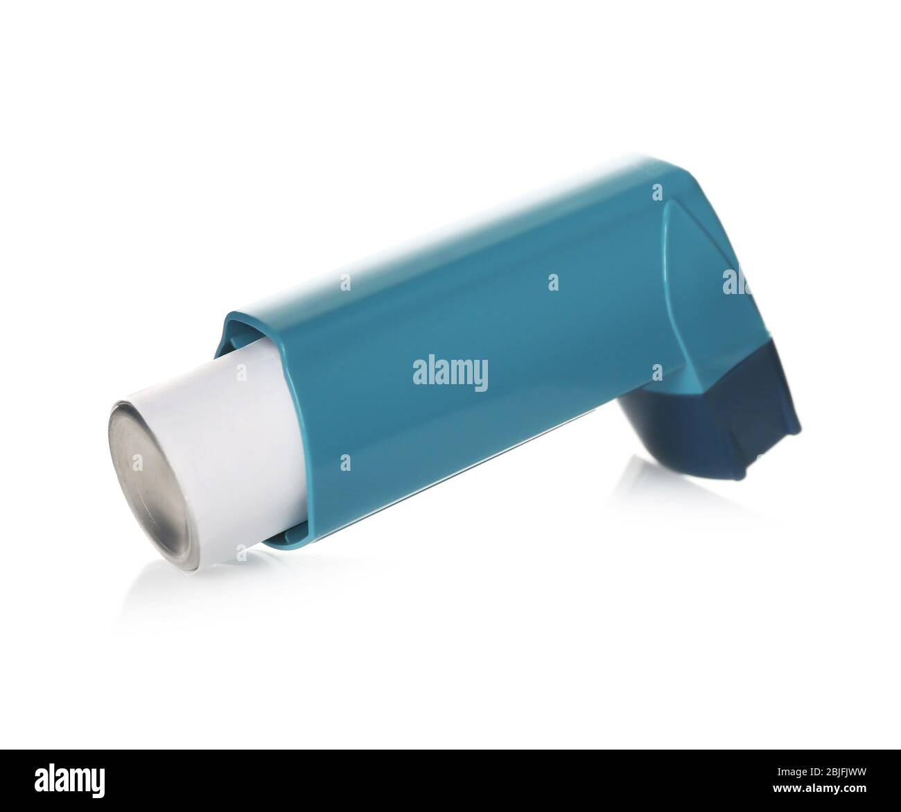 Asthma inhaler on white background Stock Photo - Alamy