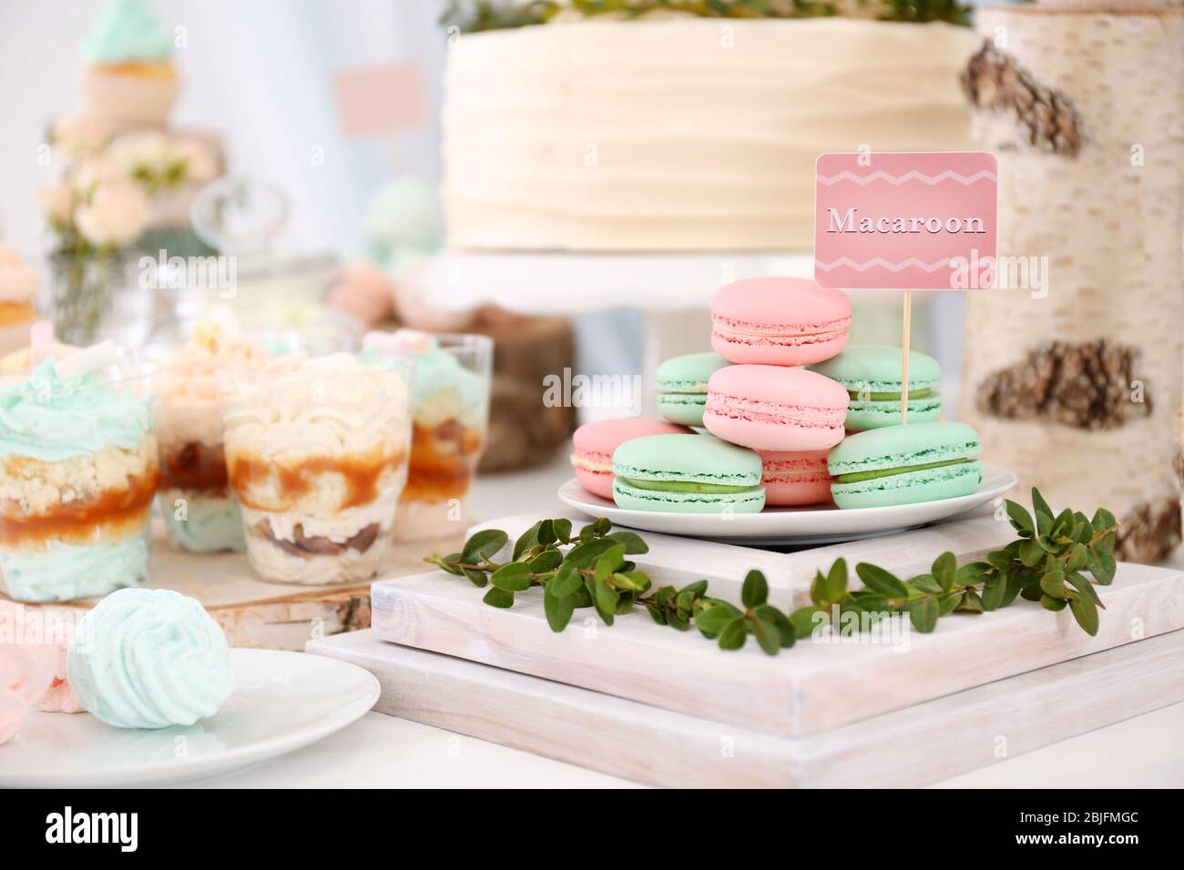 Tasty sweets on table prepared for party Stock Photo - Alamy