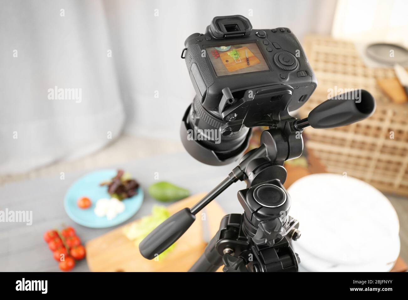 Photo of food on camera display while shooting Stock Photo - Alamy