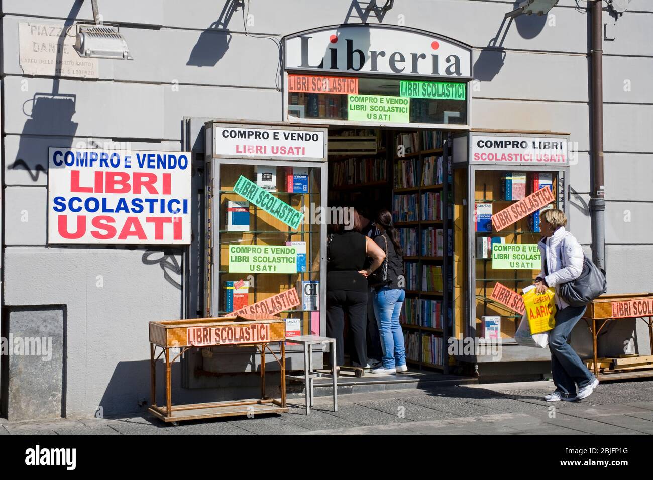 Book store in Piazza Dante, Naples, Campania, Italy, Europe Stock Photo ...